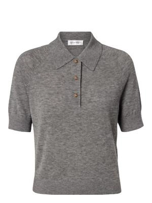 Victoria Beckham Short Sleeve Knit Polo Shirt - Gray
