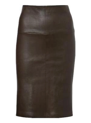 Stouls Gin Leather Midi Skirt - Black