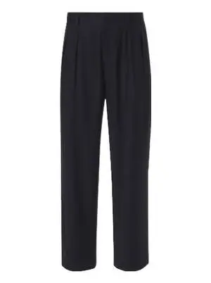 Giorgio Armani Wool Tailored Straight-leg Pants - Black