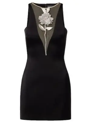 DAVID KOMA David Koma Embellished Floral Satin Mini Dress