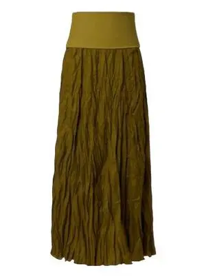 Johanna Ortiz Ribbed-knit Waistband Maxi Skirt - Brown