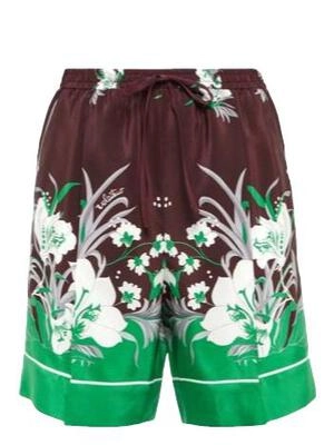 VALENTINO Valentino Printed Silk Shorts