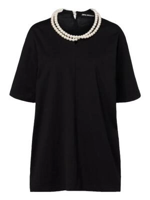 Junya Watanabe Oversized Embellished Cotton T-shirt - Black