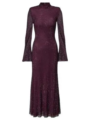 SELF-PORTRAIT Self-Portrait Rhinestone Mesh Maxi Dress