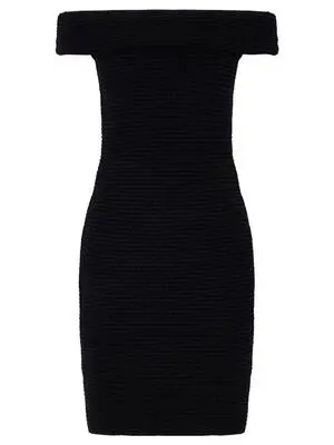 Magda Butrym Off-the-shoulder Knitted Midi Dress - Black