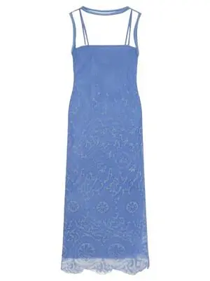SIR. Embroidered Tulle Midi Dress - Blue