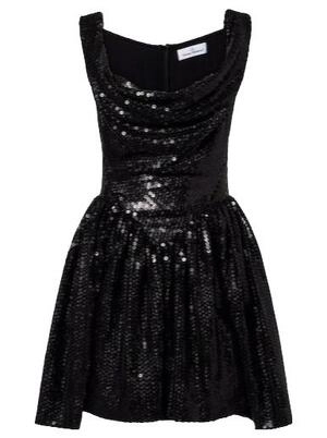 VIVIENNE WESTWOOD Mini Sequined Draped Corset Dress - Black
