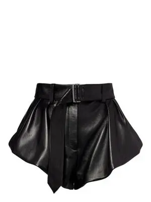 Magda Butrym Belted High-rise Leather Micro Shorts - Black