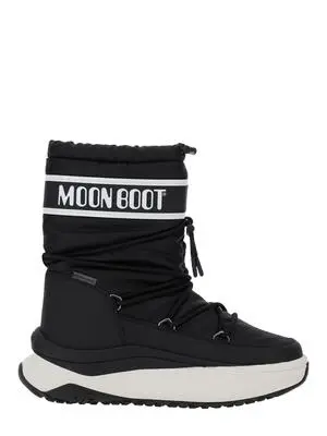 Moon Boot Drawstring Platform Boots - Black