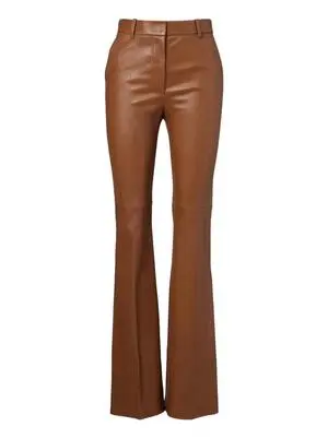 JOSEPH Tafira High-rise Flared Leather Pants - Brown