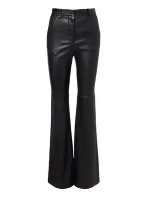 JOSEPH Tafira Mid-rise Leather Flared Pants - Black