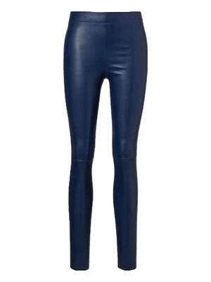 JOSEPH Leather Slim Fit Leggings - Blue