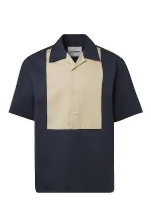 JIL SANDER Cotton And Silk Bowling Shirt - Black