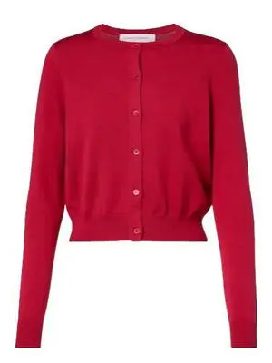 Carolina Herrera Carolina Herrera Cropped Silk And Cotton Cardigan Red