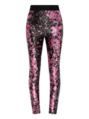 Versace Logo Waistband Printed Leggings - Black