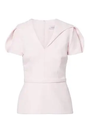 SAFIYAA LONDON Leighton Crepe Top With Jonia Belt Detail - White
