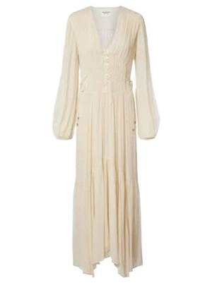 Isabel Marant Étoile Briane Gathered Muslin Maxi Dress - Nude