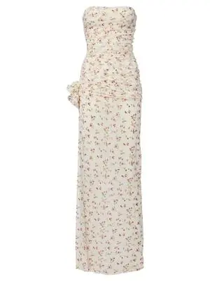 Magda Butrym Floral Strapless Maxi Dress - White