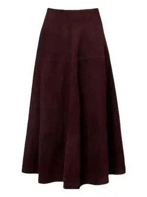 Nour Hammour Opera Leather Maxi Skirt - Black