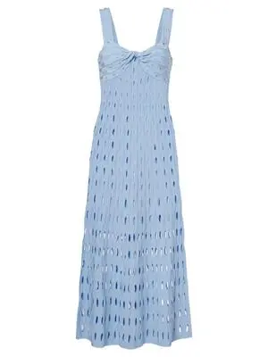 Simkhai Sleeveless Knitted Midi Dress With Knotted Detail - Blue