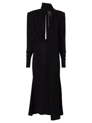 MUGLER Mugler Long-Sleeved V-Neck Dress With Scarf Detail
