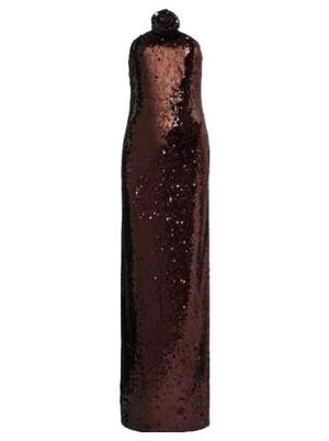 Magda Butrym Embellished Sequined Maxi Dress - Brown
