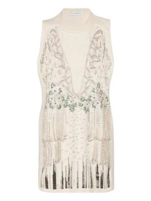 J.W.ANDERSON Embellished Cotton And Silk Tank Top - White