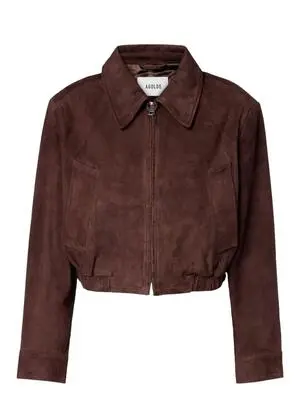 AGOLDE Nahla Leather Zip-up Jacket - Red