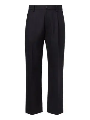 Studio Nicholson X Aaron Levine Selby Wool Pleated Straight-leg Trousers - Black