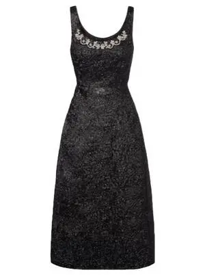Simone Rocha Embellished Lamé Cocktail Dress - Black