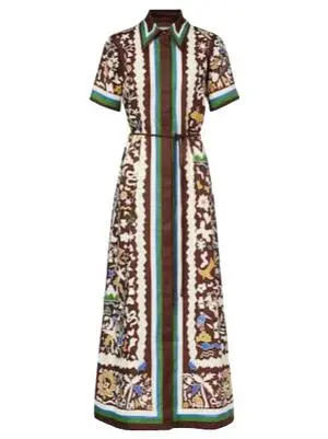 ALEMAIS Printed Linen Shirt Dress - Multicolor