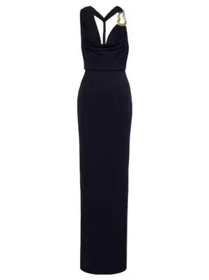 Rebecca Vallance Embellished Halterneck Gown - Black