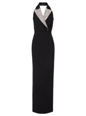 Rebecca Vallance Embellished Halterneck Maxi Dress - Black