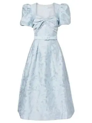 Rebecca Vallance Anneli Cotton-blend Jacquard Midi Dress - Blue