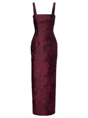 EMILIA WICKSTEAD Micheline Floral Cloqu Gown - Red