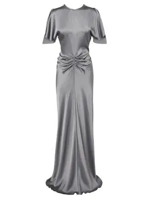 Victoria Beckham Victoria Beckham Satin Pleated Dress Grey
