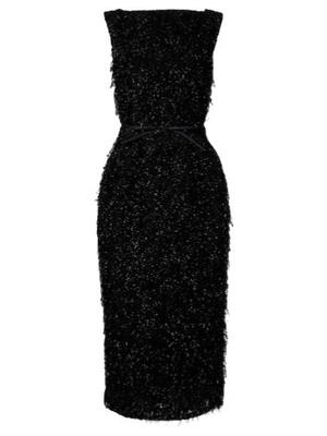 Erdem Lurex Fil Coupé Midi Dress - Black