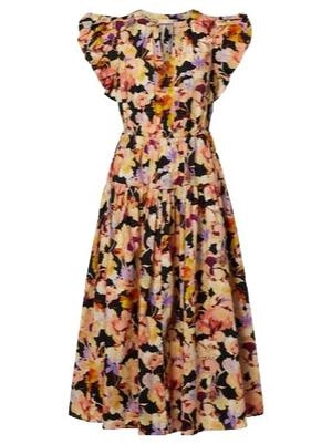 Ulla Johnson Marin Floral Cotton Poplin Midi Dress - Multicolor