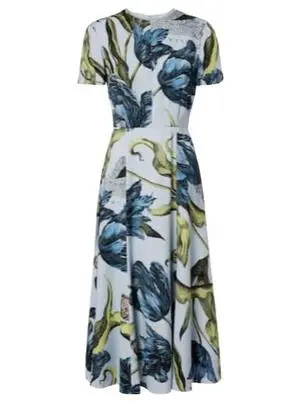 Erdem Floral Print Midi Dress - Blue