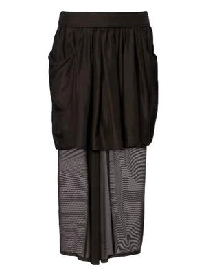 LEMAIRE Draped Semi-sheer Silk Midi Skirt - Black