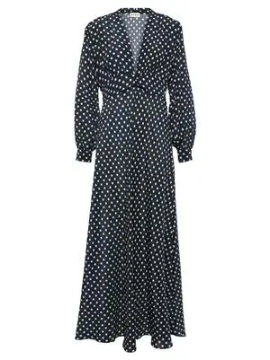 Rixo Emory Polka Dot Maxi Dress - Black