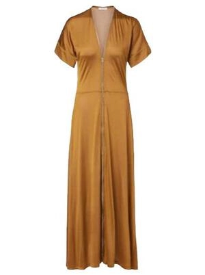 LEMAIRE Lemaire Jersey Maxi Dress With Two-Way Zip Brown