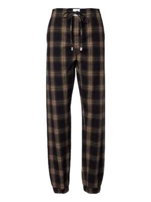 Attico Checked Cotton Sweatpants - Black