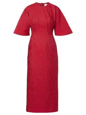 ROKSANDA Falah Cloqué Midi Dress - Red