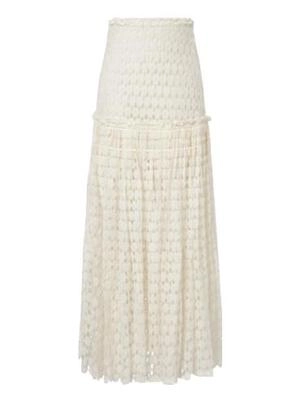 Ulla Johnson Aris Cotton-blend Lace Maxi Skirt - White