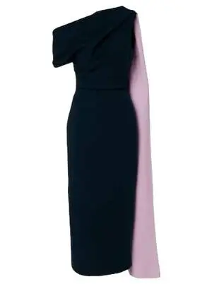 ROKSANDA Maite Off-shoulder Cape Midi Dress - Black