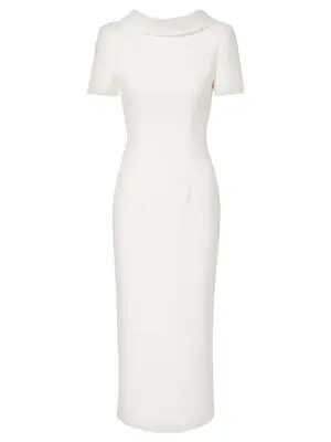 Roland Mouret Crêpe Midi Cocktail Dress - White