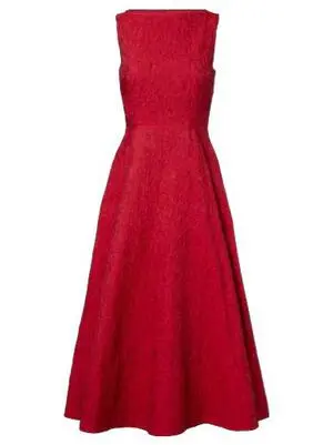 ROKSANDA Tera Textured Cloqué Midi Dress - Red