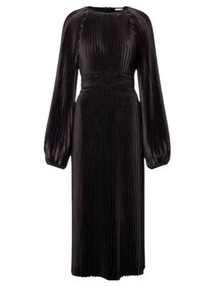 JOSEPH Ortíz Pleated Midi Dress - Black