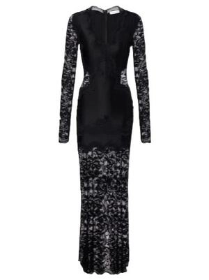 Rabanne Lace-trimmed Jersey Maxi Dress - Black